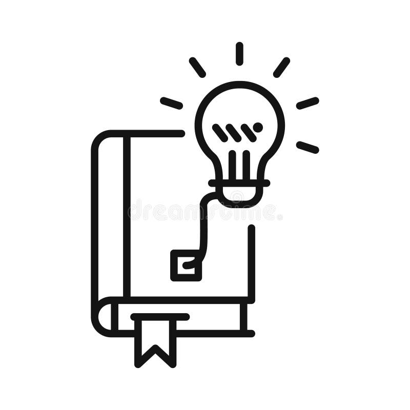 Power of Knowledge Icon Black and White Illustration Stock Vector ...