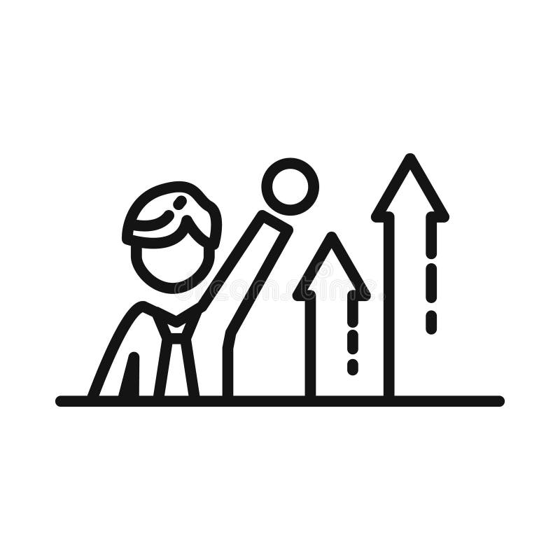 Raise Progress Icon Black and White Illustration Stock Vector ...