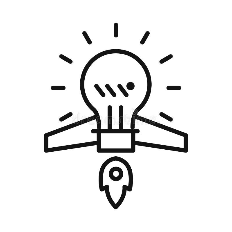 Science Innovation Icon Black and White Illustration Stock Vector ...