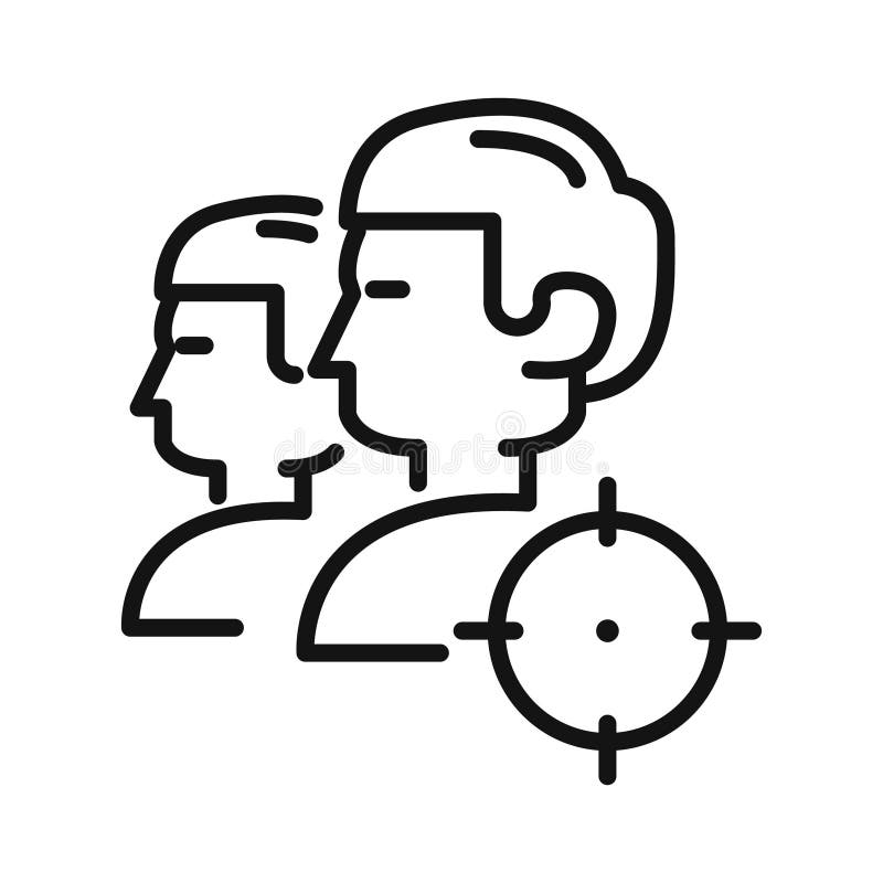 Target Consumers Icon Black and White Illustration Stock Vector ...