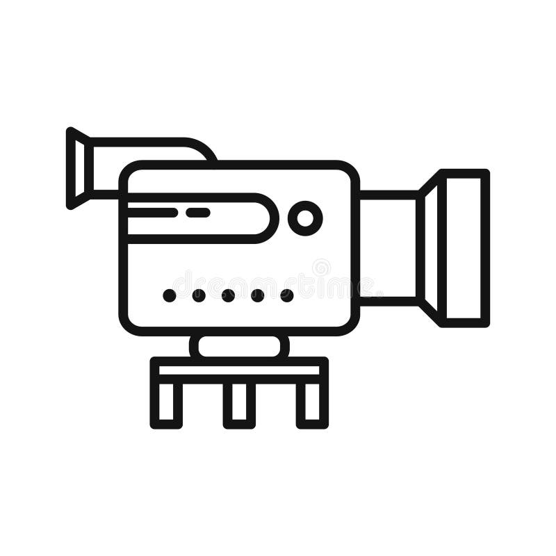 Video Camera Icon Black and White Illustration Stock Vector ...