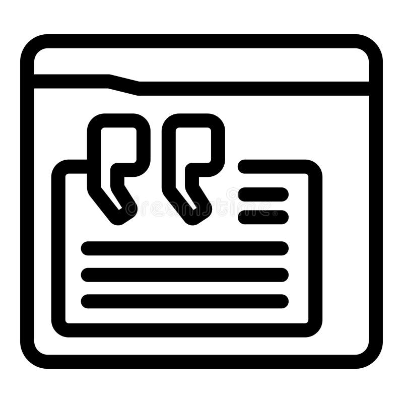 Quotation Marks Icon on Document Illustration Stock Vector ...