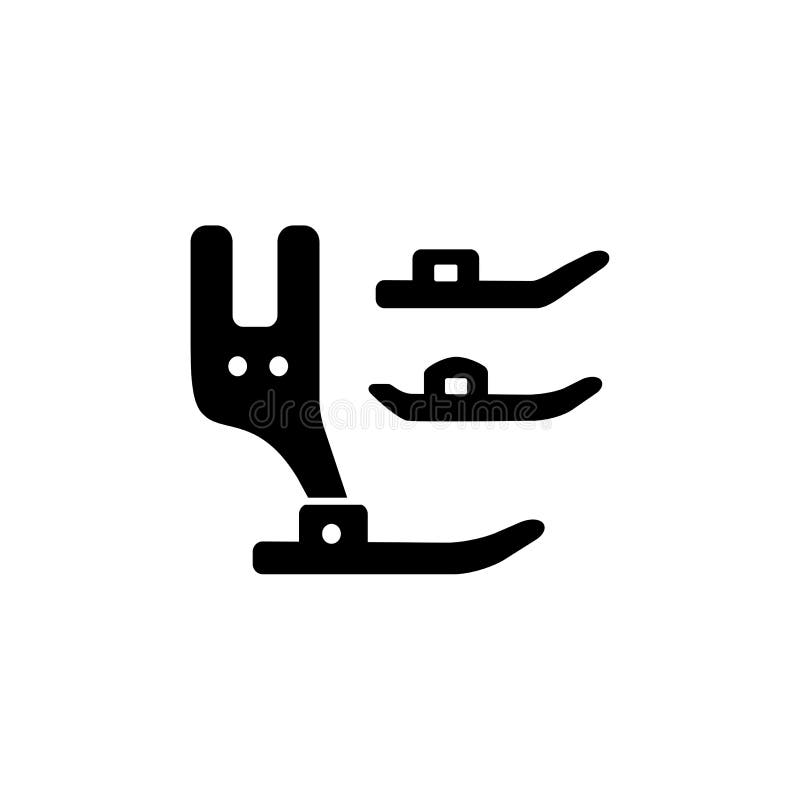 Black & White Vector Illustration of Feet for Sewing Machine. Fl Stock ...