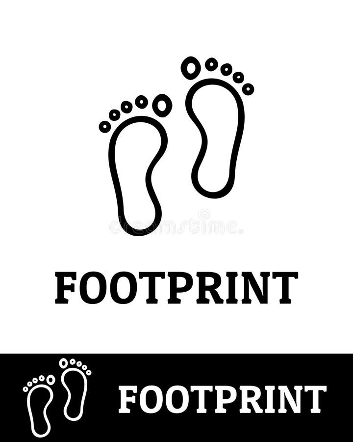 A Black and White Vector Illustration of a Footprint Logo Stock Vector ...