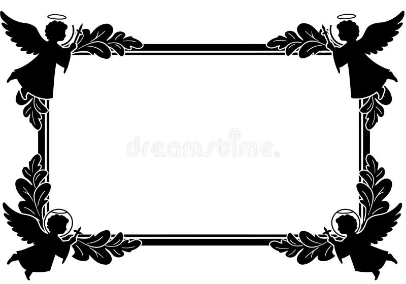 Angel border clipart stock vector. Illustration of elegant - 364076030