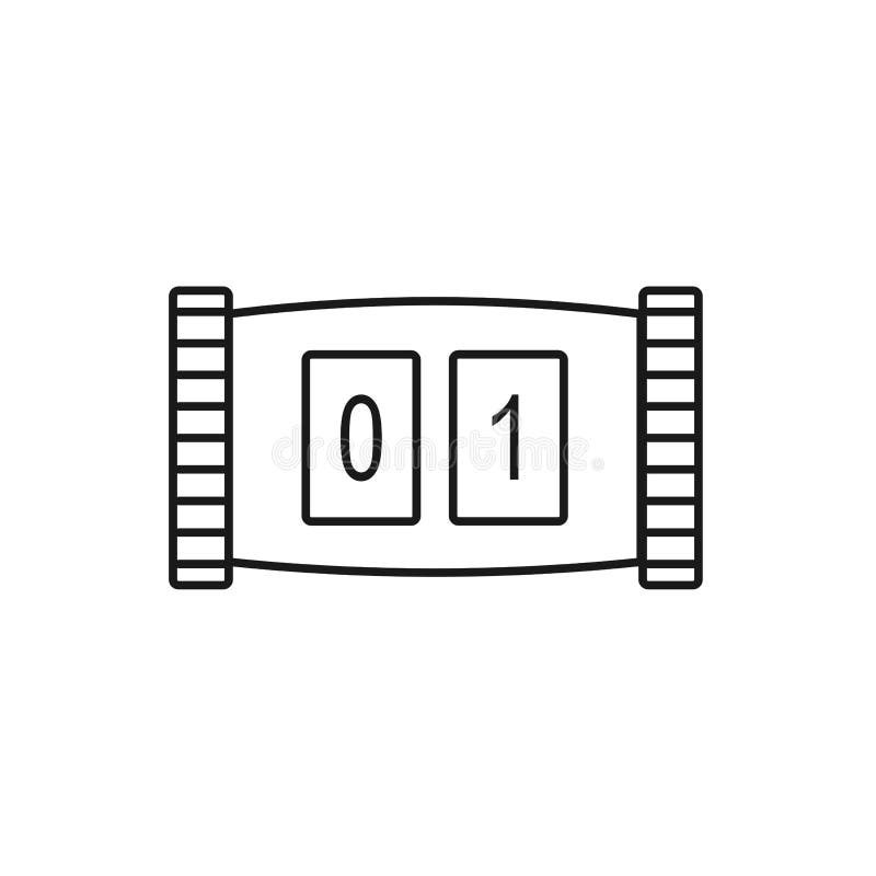 Black & White Vector Illustration of Knitting Needle Counter. Line Icon ...