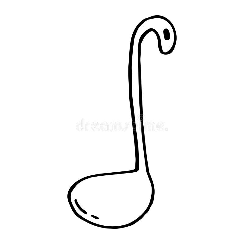 Black and White Vector Illustration of Ladle. Doodle Style Stock Vector ...