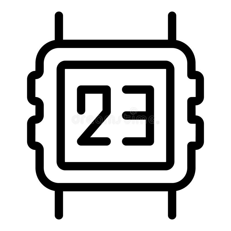 Digital Chip Icon with Number 23 Stock Vector - Illustration of ...