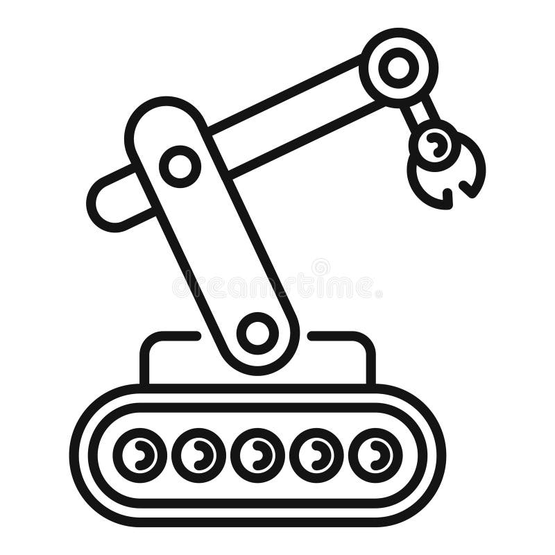 Robotic Arm Line Art Illustration Stock Vector - Illustration of vector ...