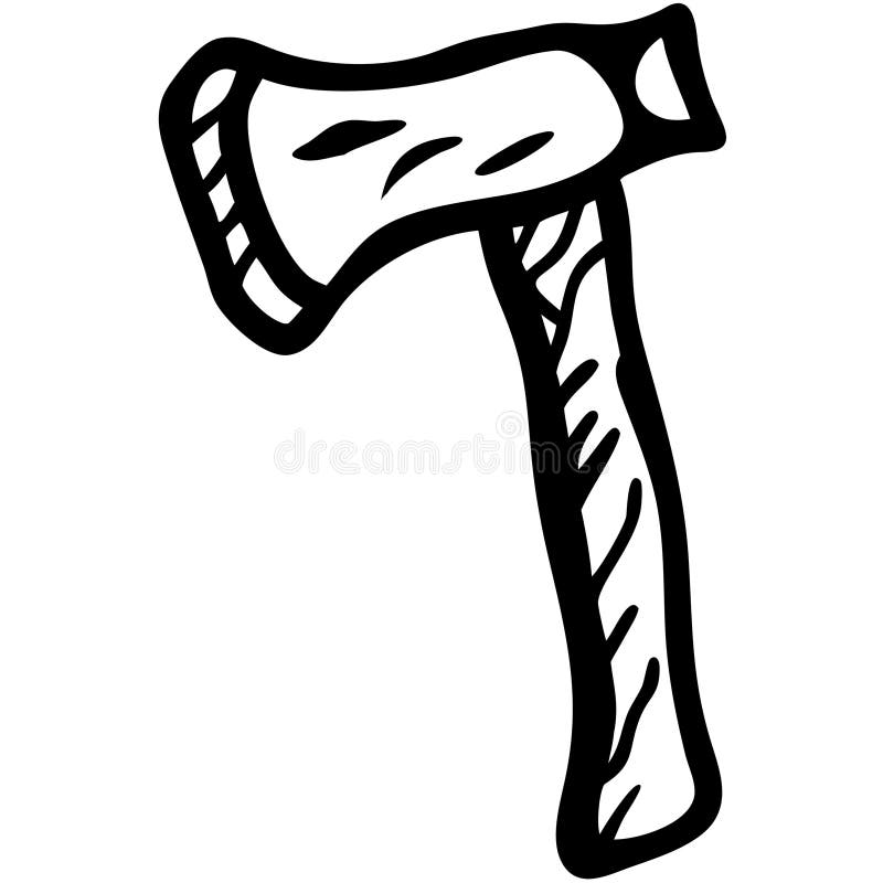 Black and White Vector Illustration of Rustic Axe for Logos and Design ...