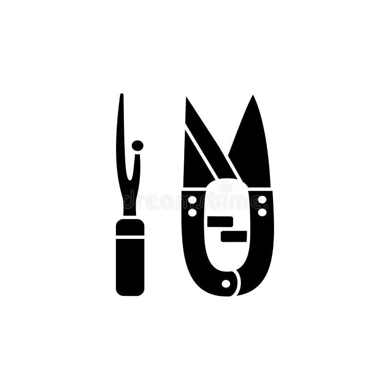 Black & White Vector Illustration of Seam Ripper, Thread Nipper. Stock ...