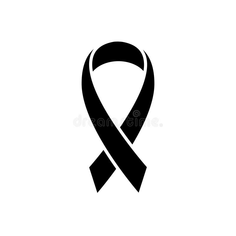 Black and White Vector Illustration of a Simple Ribbon Tied into a Loop ...