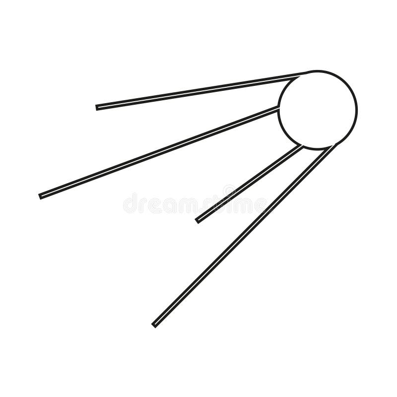 Sputnik2 stock illustration. Illustration of astronomy - 258415169