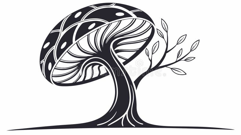 Stylized Tree with Intricate Root System, Vector Design Generative AI ...