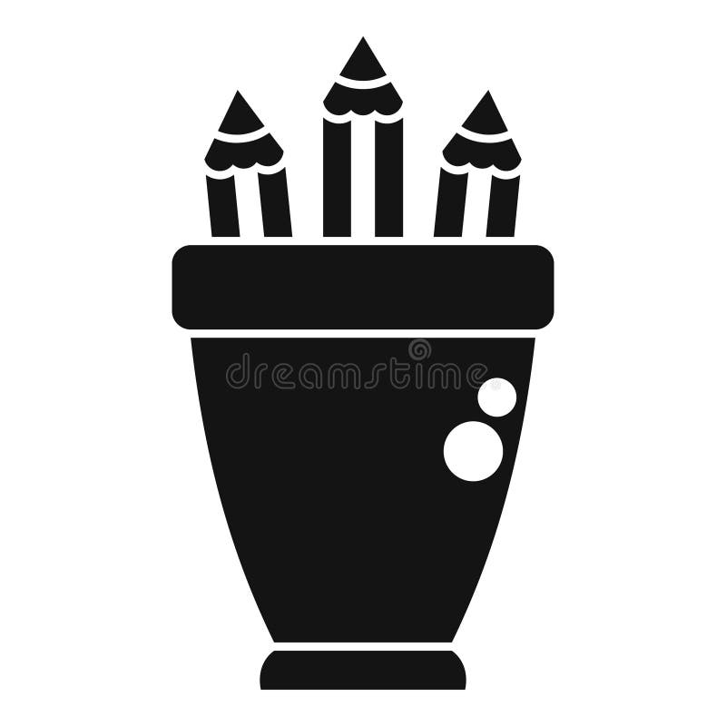 Pencils Staying Organized in a Clay Pot Stock Illustration ...