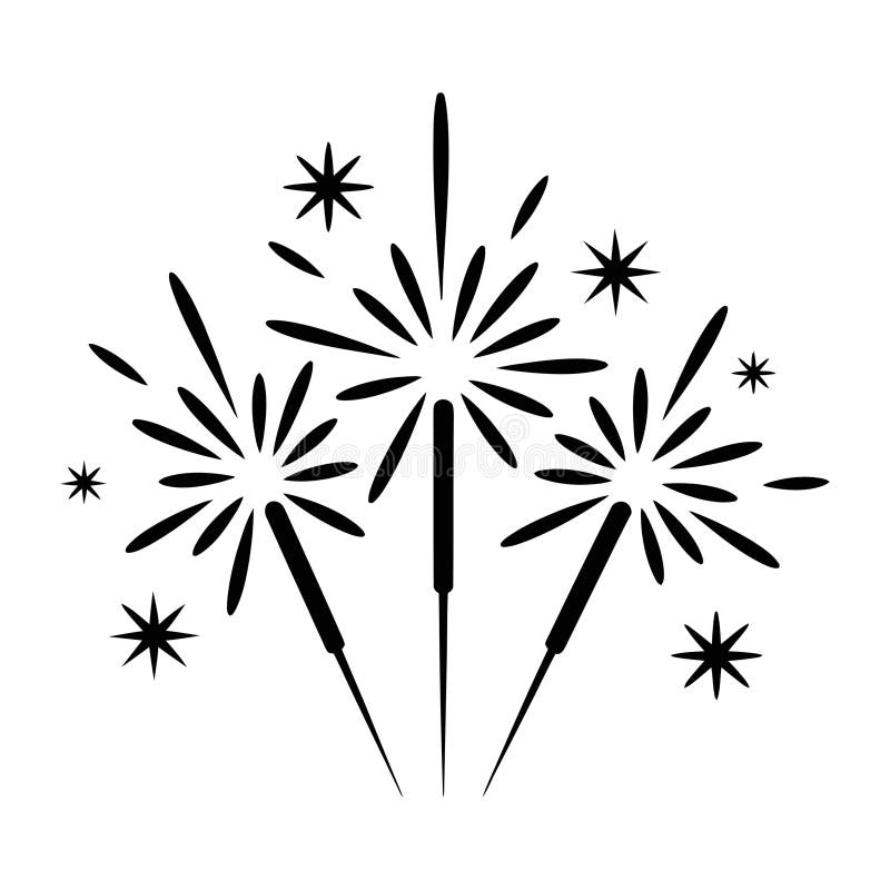 Sparkling Fireworks Icon Set Festive Vector Illustrations Stock Vector ...