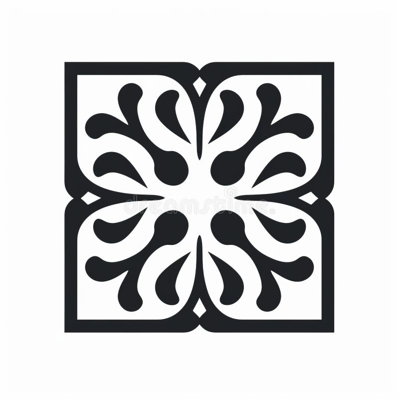 Arabic Intaglio Abstract Tile Motif: Clean and Simple Geometric Design ...