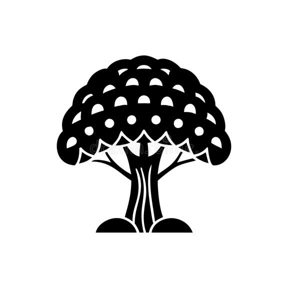 Abstract Geodesic Dome Tree in Black and White Vector Illustration ...