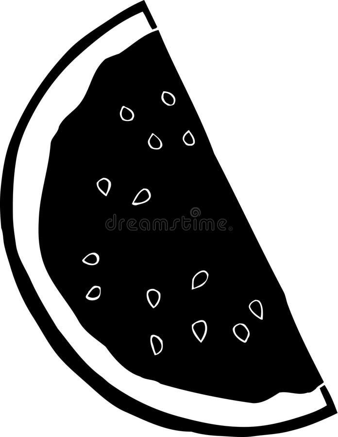 Black and White Watermelon Illustration Stock Vector - Illustration of ...