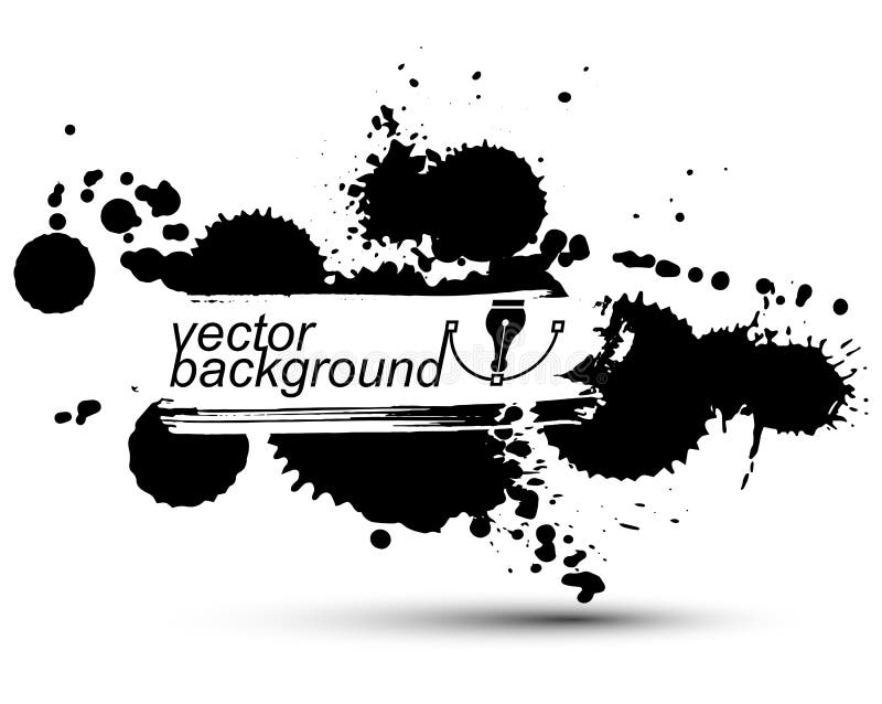 Black and White Vector Ink Splash Seamless Pattern, Monochrome D Stock ...