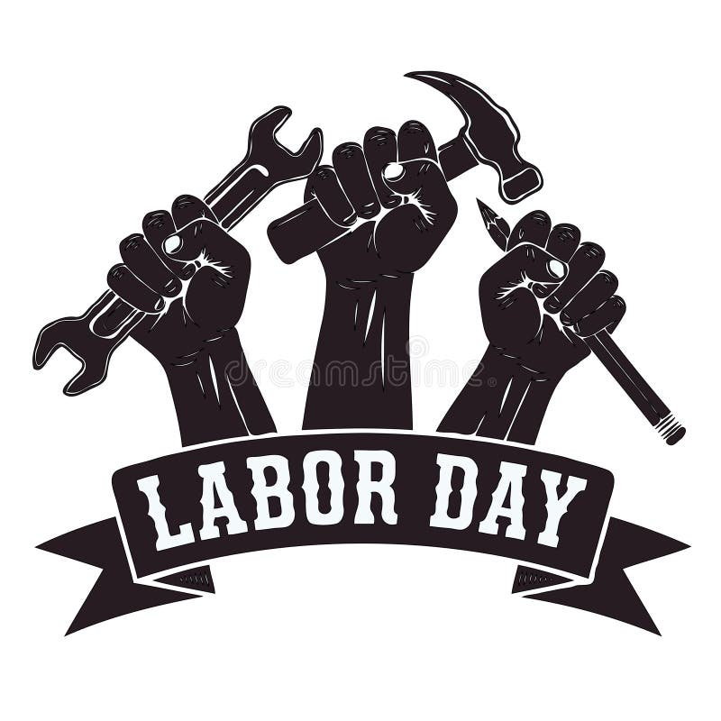 A Black and White Vector of a "LABOR DAY" Logo Stock Vector ...