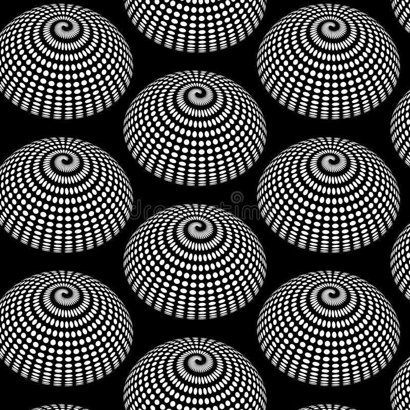 Black and White Vector Optical Swirl Repeating Circle Abstract Pattern ...