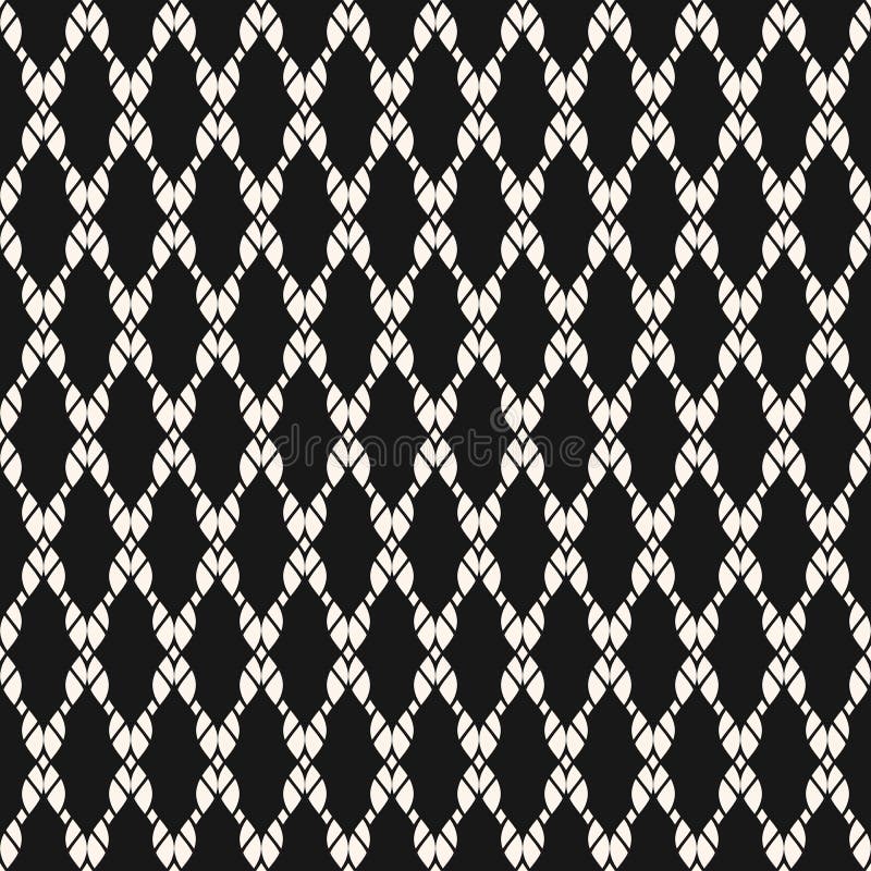 Black and White Vector Seamless Pattern with Fishnet, Ropes, Fabric ...