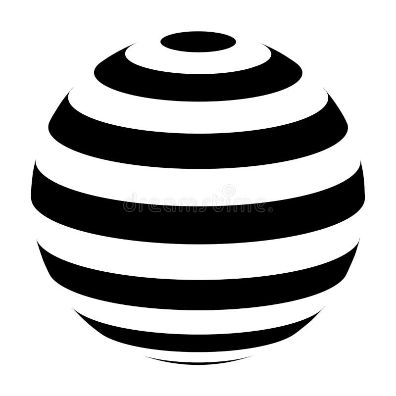 Black and White Vector Sphere of Lines for Design of Logo Stock Vector ...