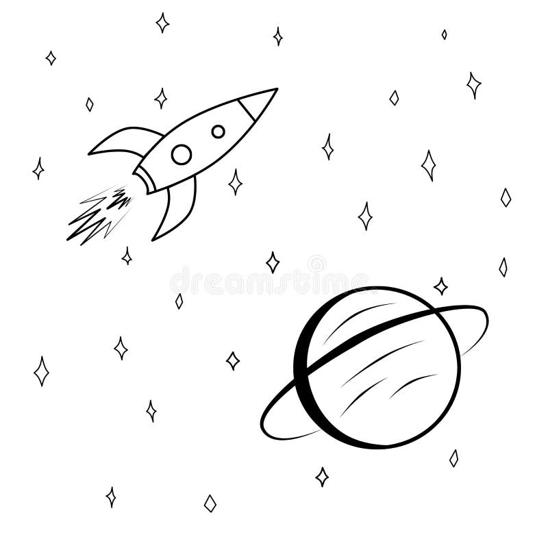 Black And White Space Drawing