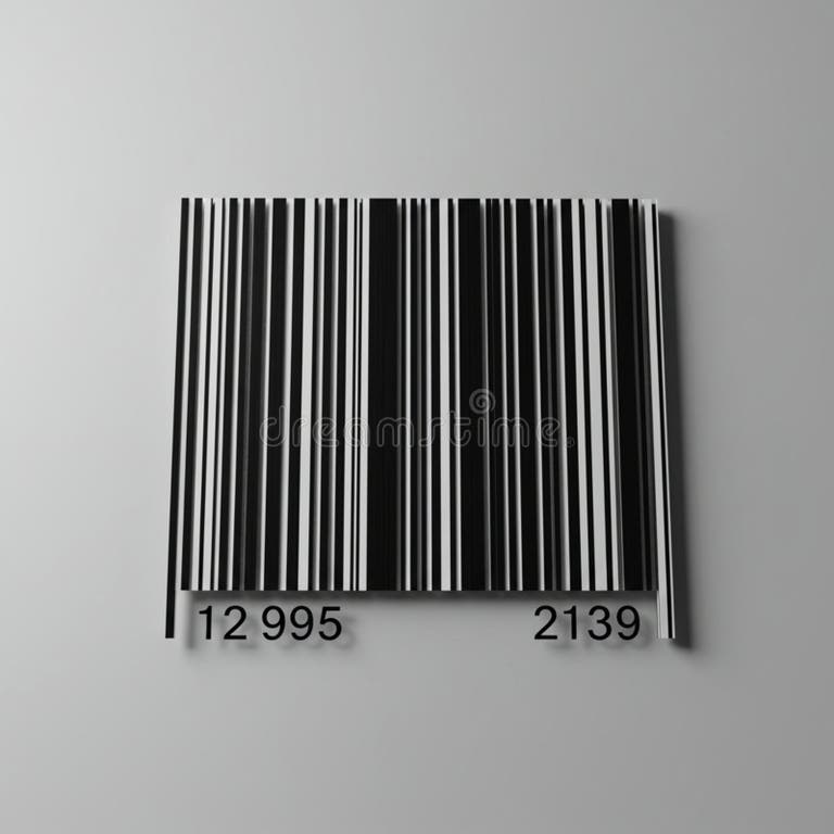 Black and White Vertical Barcode Pattern on a Gray Surface, Featuring ...
