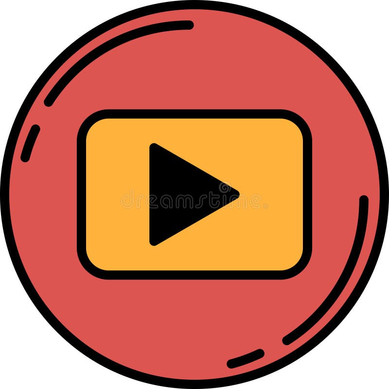 A Black and White Video Play Button with a White Arrow Stock Vector ...