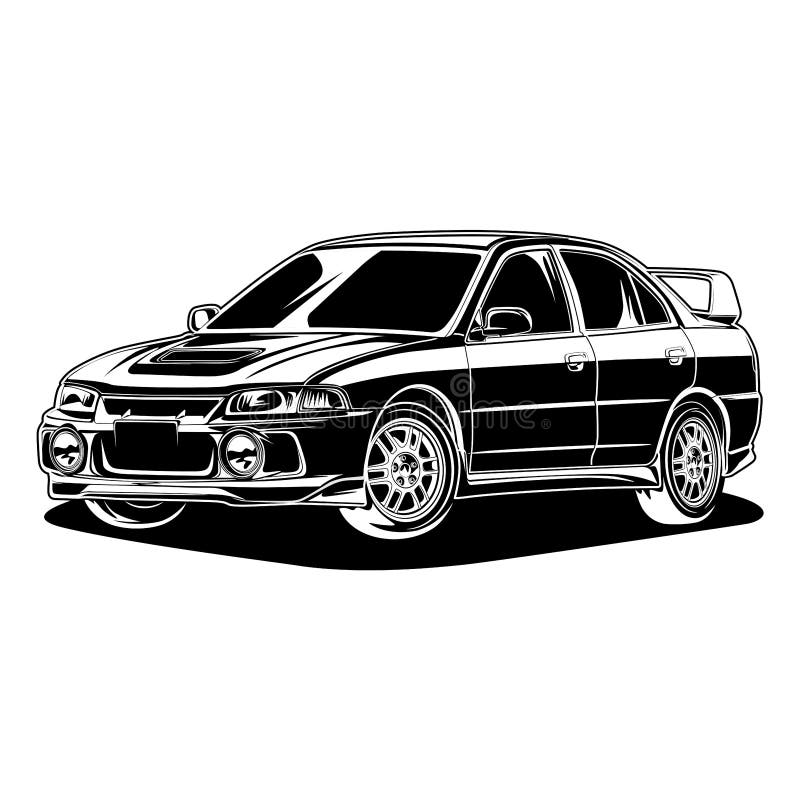 Lancer Evo IV stock illustration. Illustration of modern - 253714943