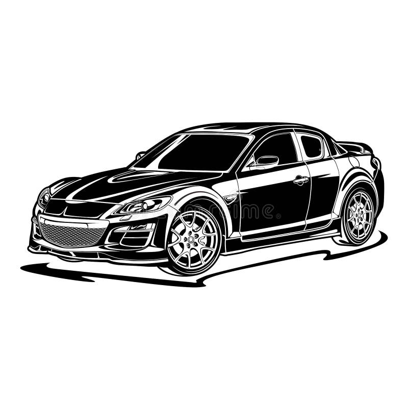 RX8 car illustration stock illustration. Illustration of modern - 253787559