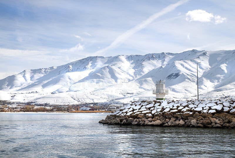 A View of Gevas, Van District, on a Snowy Day Stock Photo - Image of ...