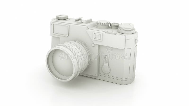 Black and White Vintage Camera. 3D Illustration Stock Illustration ...