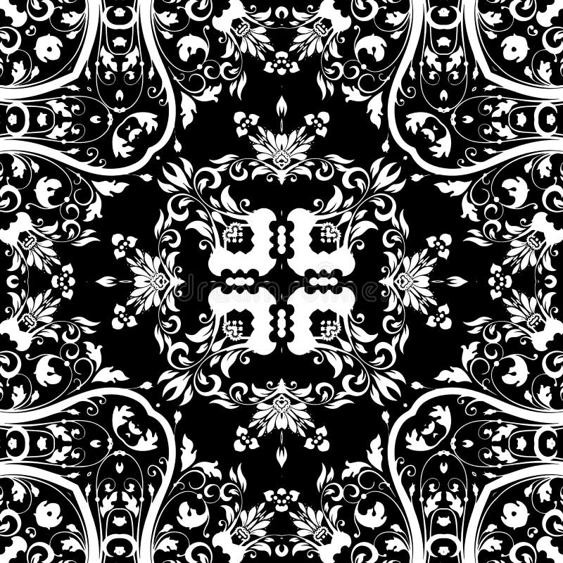 Black and White Vintage Pattern Stock Illustration - Illustration of ...
