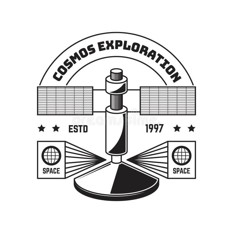 VINTAGE SPACE EMBLEM-2 stock vector. Illustration of rocket - 158504323