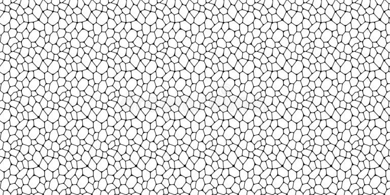 Black and White Voronoi Seamless Patterns Vector Set. Irregular Shapes ...
