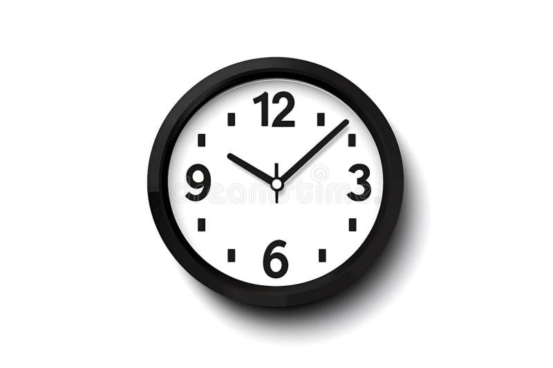 Black and White Wall Clock Showing Half Past Two on White Background ...