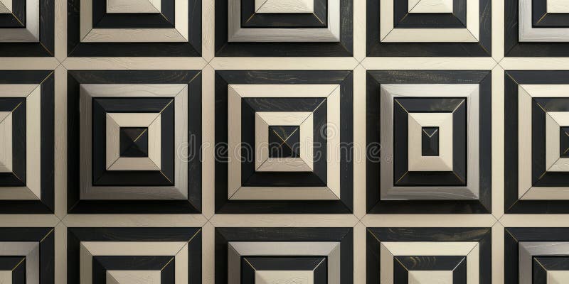 Black and White Wallpaper Featuring Geometric Squares Pattern Stock ...