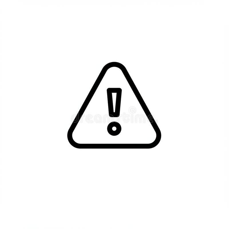 Black and White Warning Symbol Featuring an Exclamation Mark Inside a ...