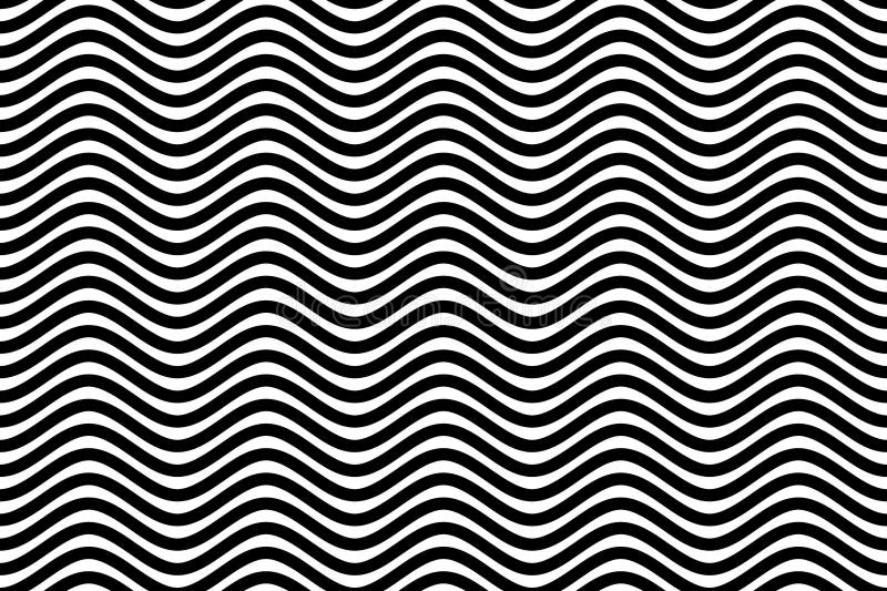 Black and White Water Wave Stripes Seamless Pattern Background Vector ...