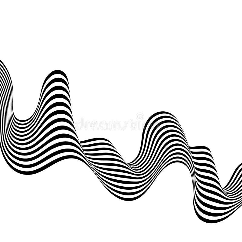 Black and White Wave. Abstract Vector Background Illusion. Eps 10 Stock ...