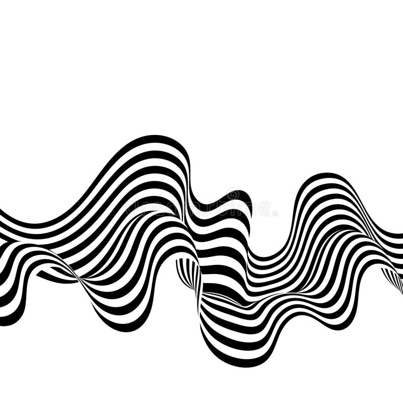 Black and White Wave. Abstract Vector Background Illusion. Eps 10 Stock ...