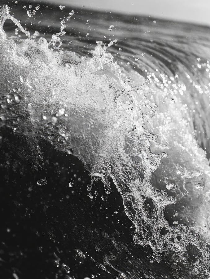 Black and White Wave stock image. Image of marine, nature - 376692435