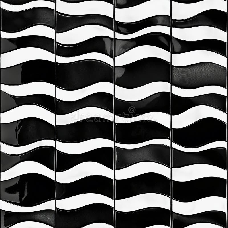 Black and White Wave Pattern on Fabric Creates Striking Visual Effect ...