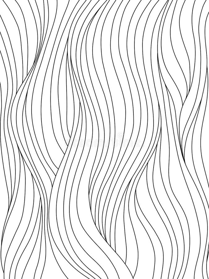 Black and White Wave Pattern Stock Vector - Illustration of hair ...