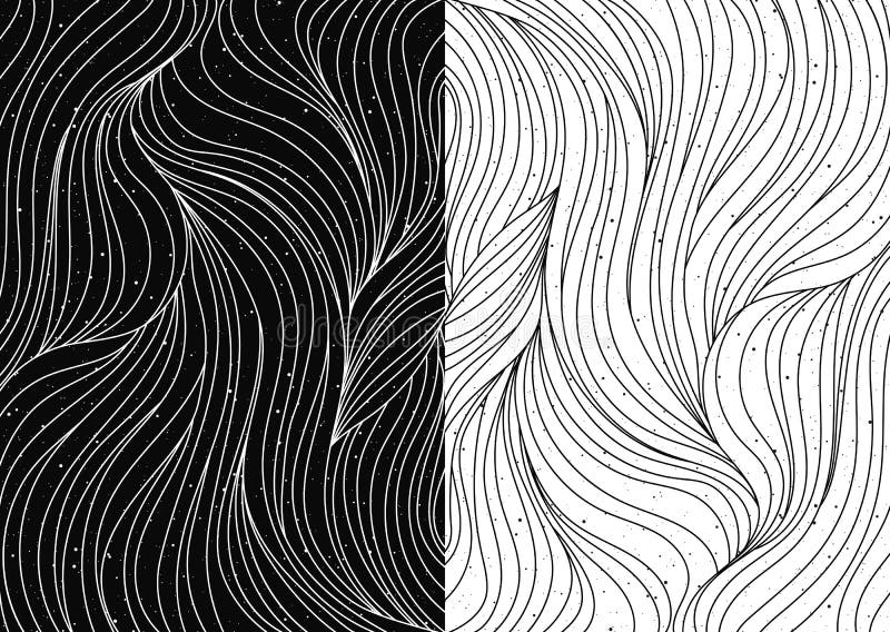 Black and White Wave Patterns Vector Stock Vector - Illustration of ...
