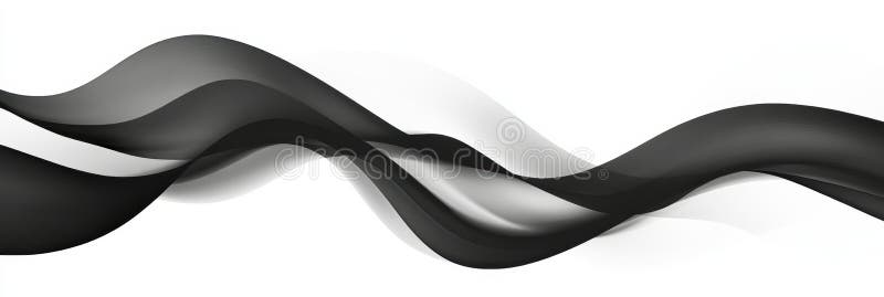 Flowing Abstract Black and White Waves Create a Smooth Motion in a ...
