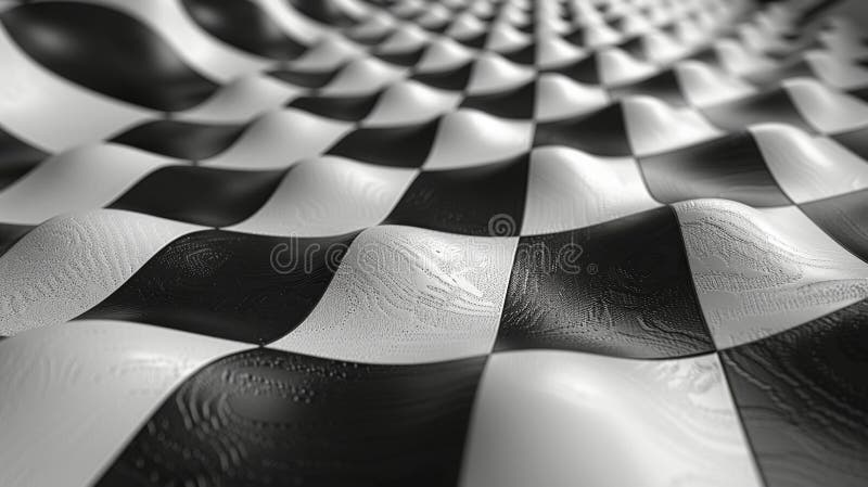 Black and White Wavy Checkerboard Pattern Stock Image - Image of ...
